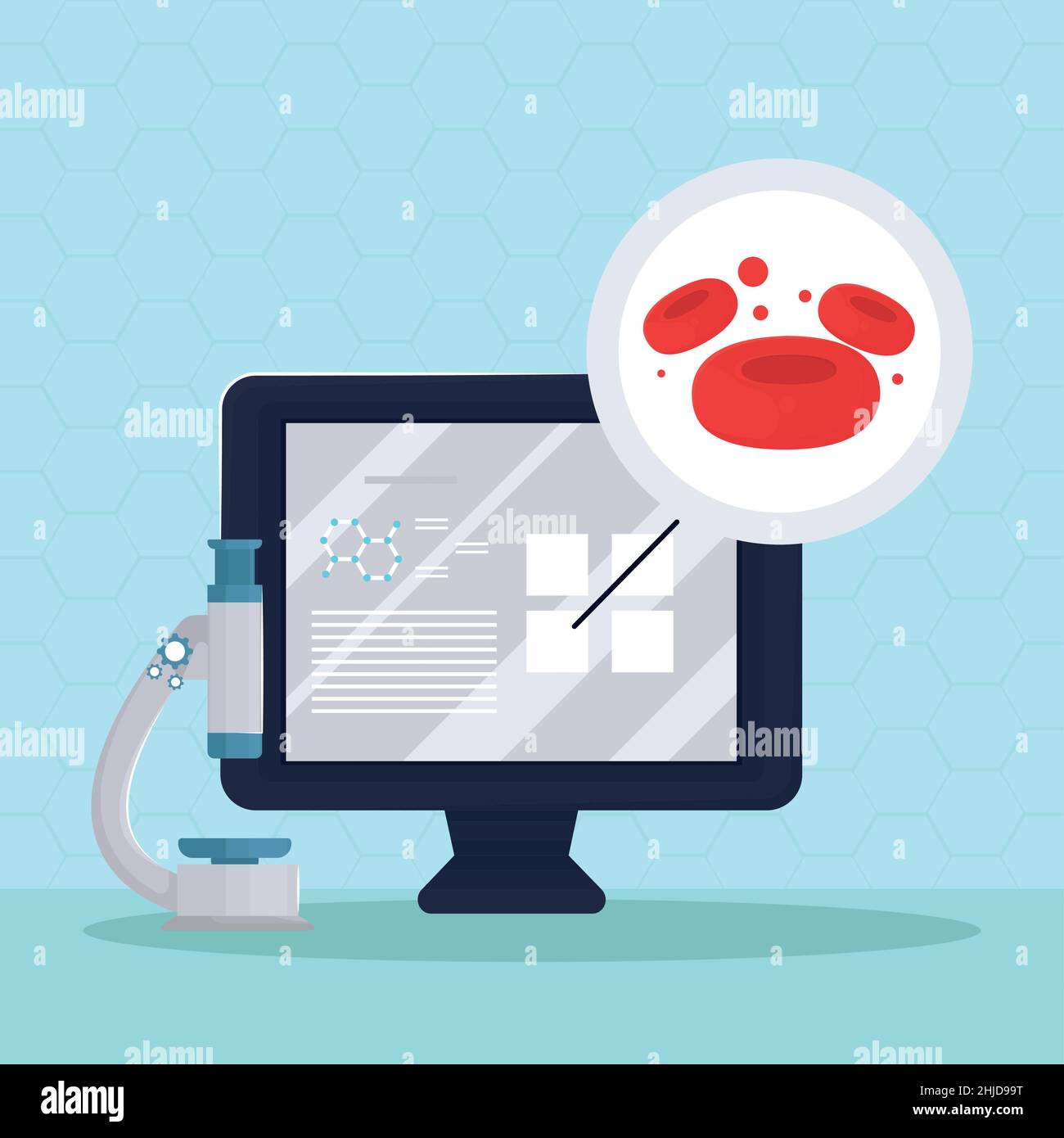 lab illustration with monitor and microscope Stock Vector Image & Art ...