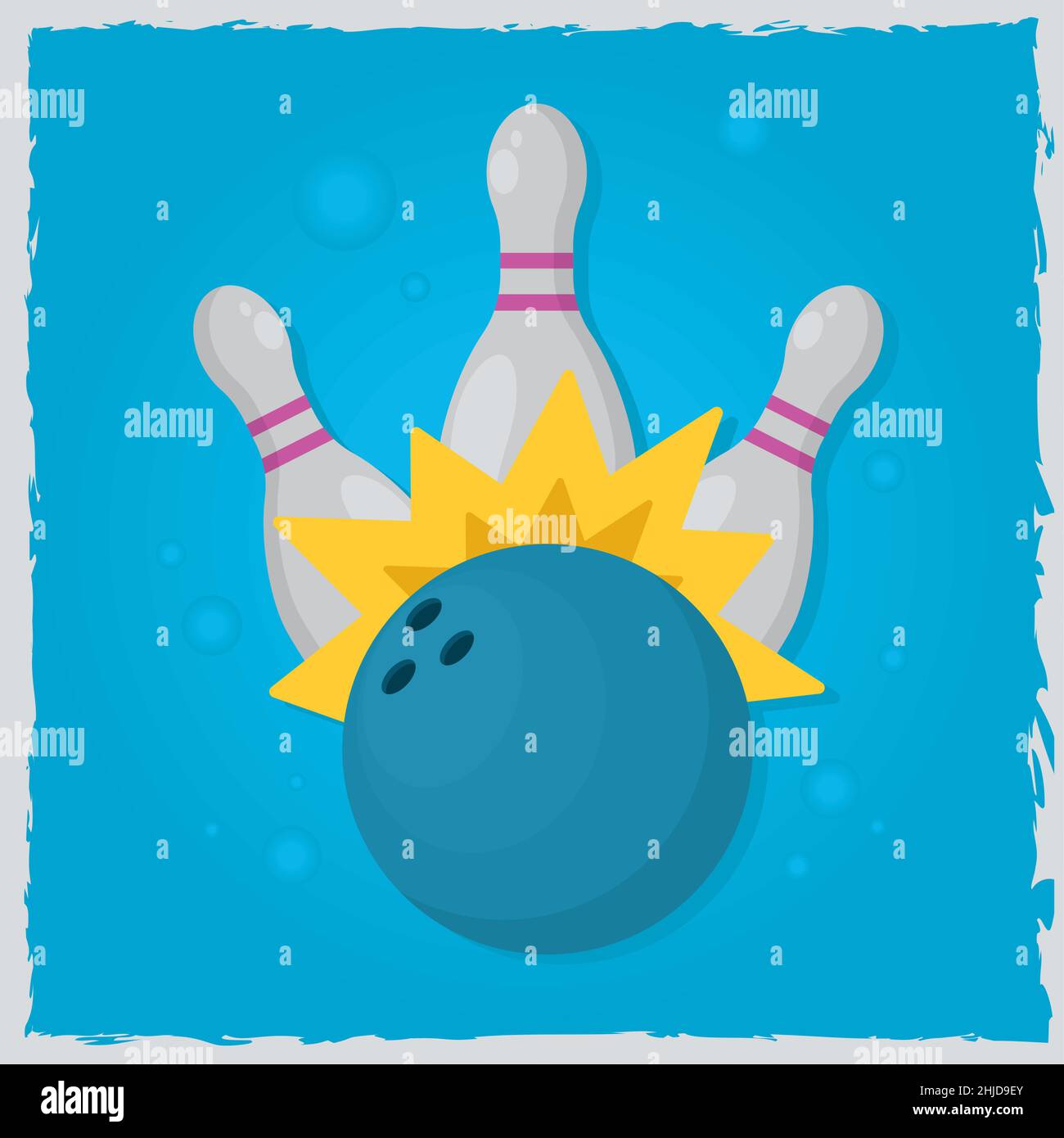 bowling game illustration with ball and pins Stock Vector Image & Art ...