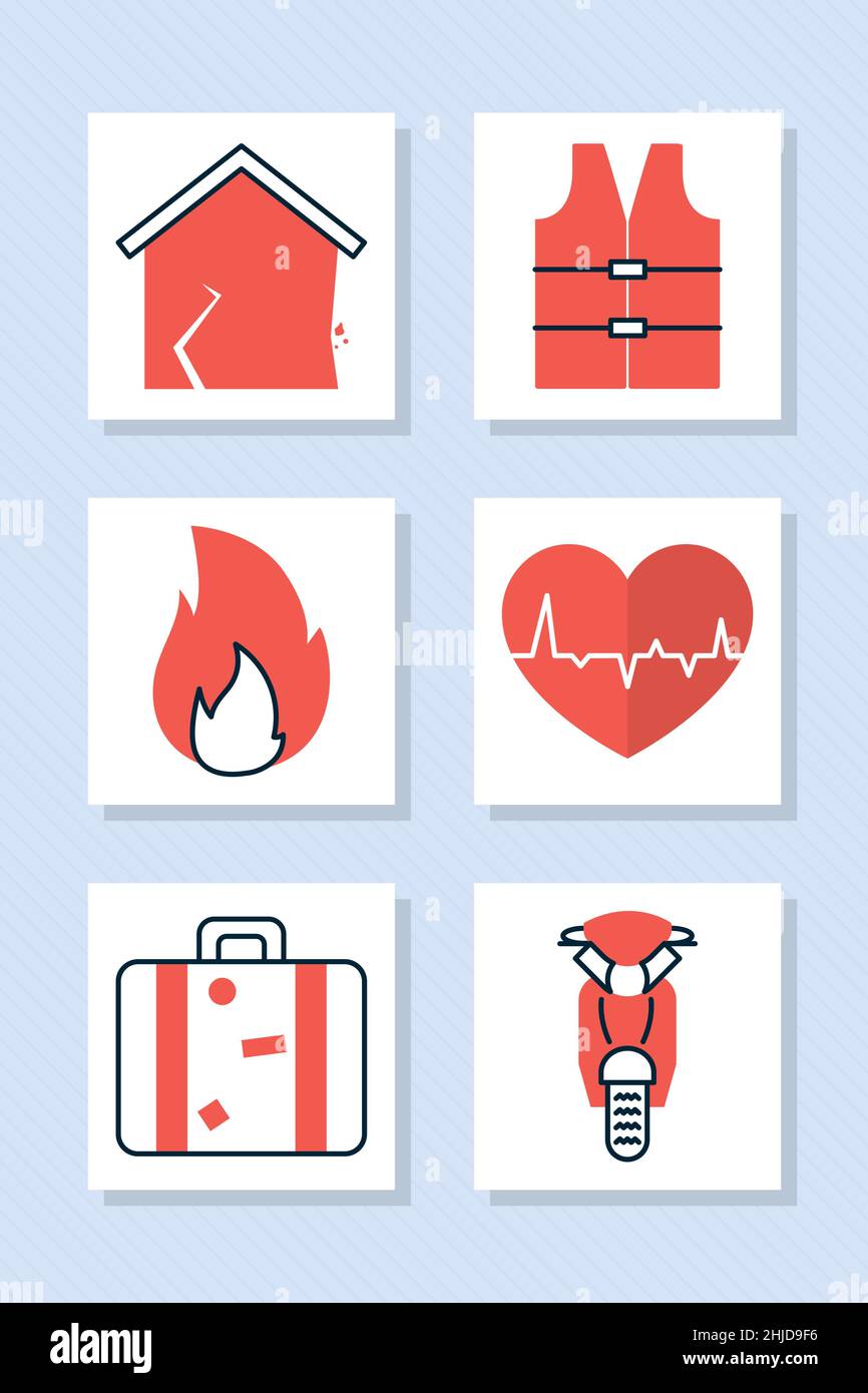 insurance symbols icon set design Stock Vector Image & Art - Alamy