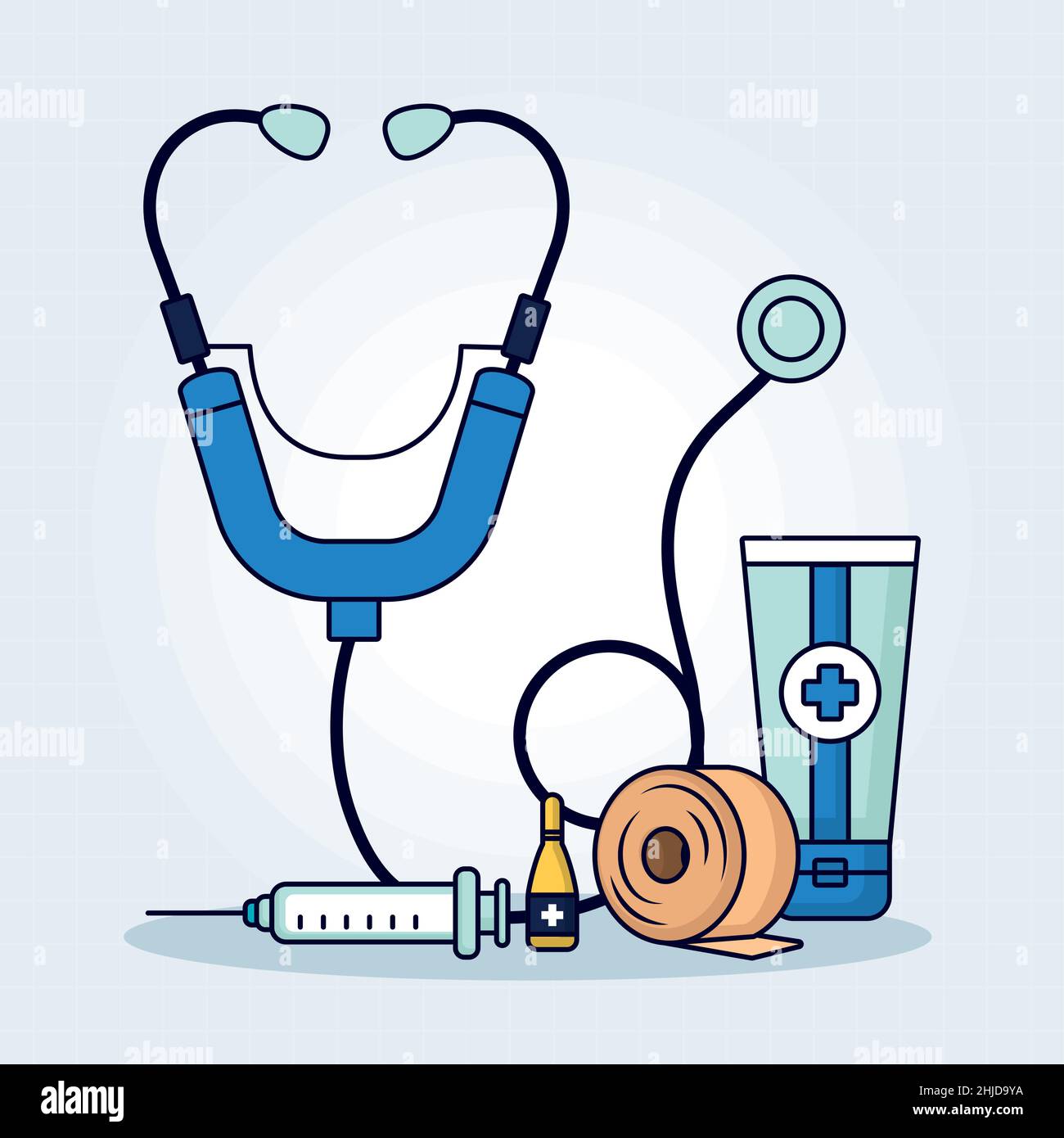 stethoscope and medical equipments illustration Stock Vector Image ...