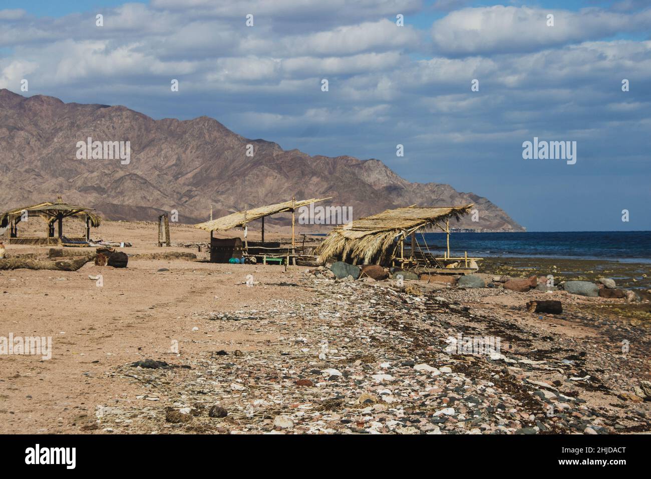 Beach shacks to shelter you from the sun, Robinson Crusoe style Stock ...