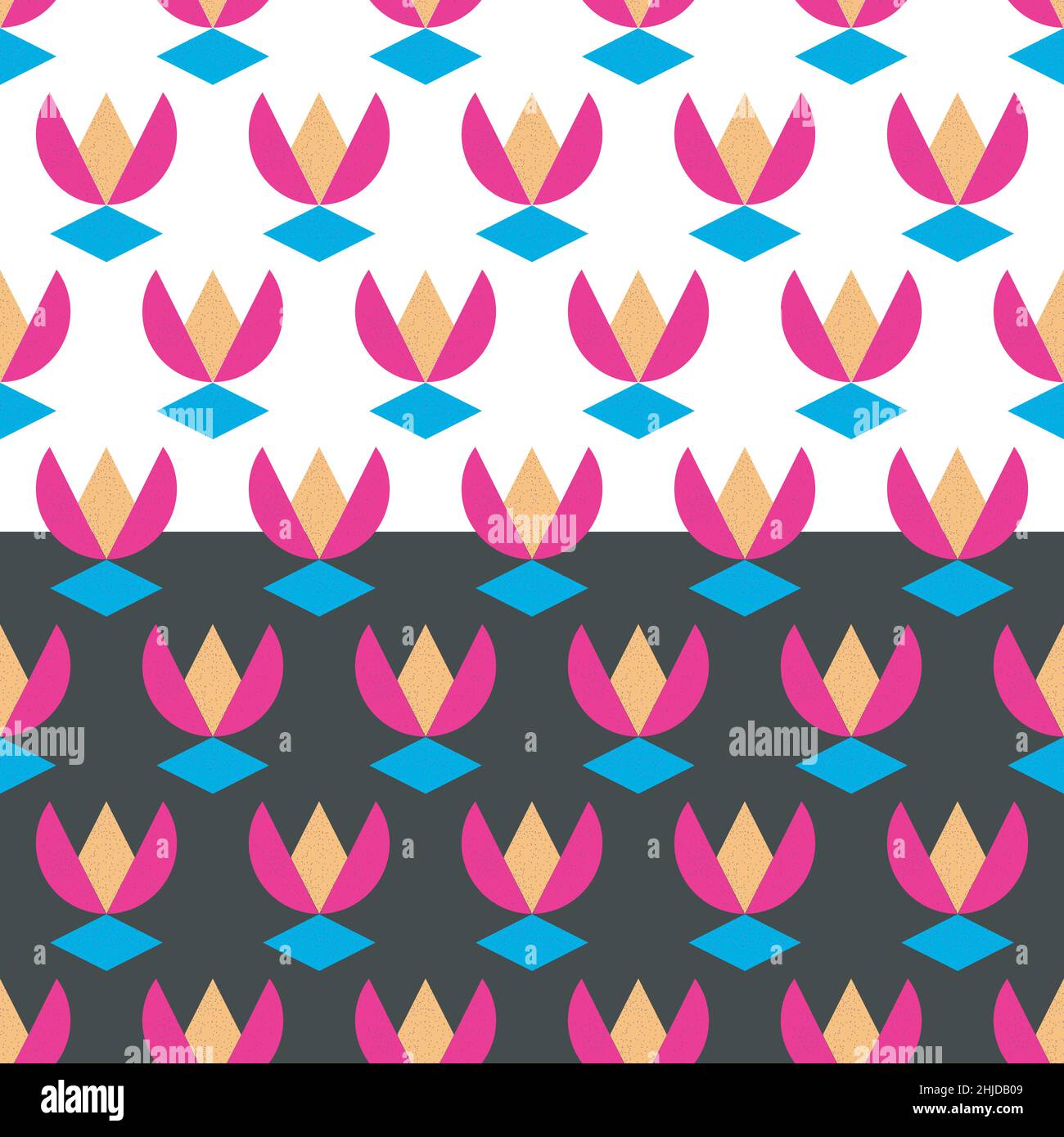 Tulip floral seamless pattern. Holland symbol, geometrical shapes ...