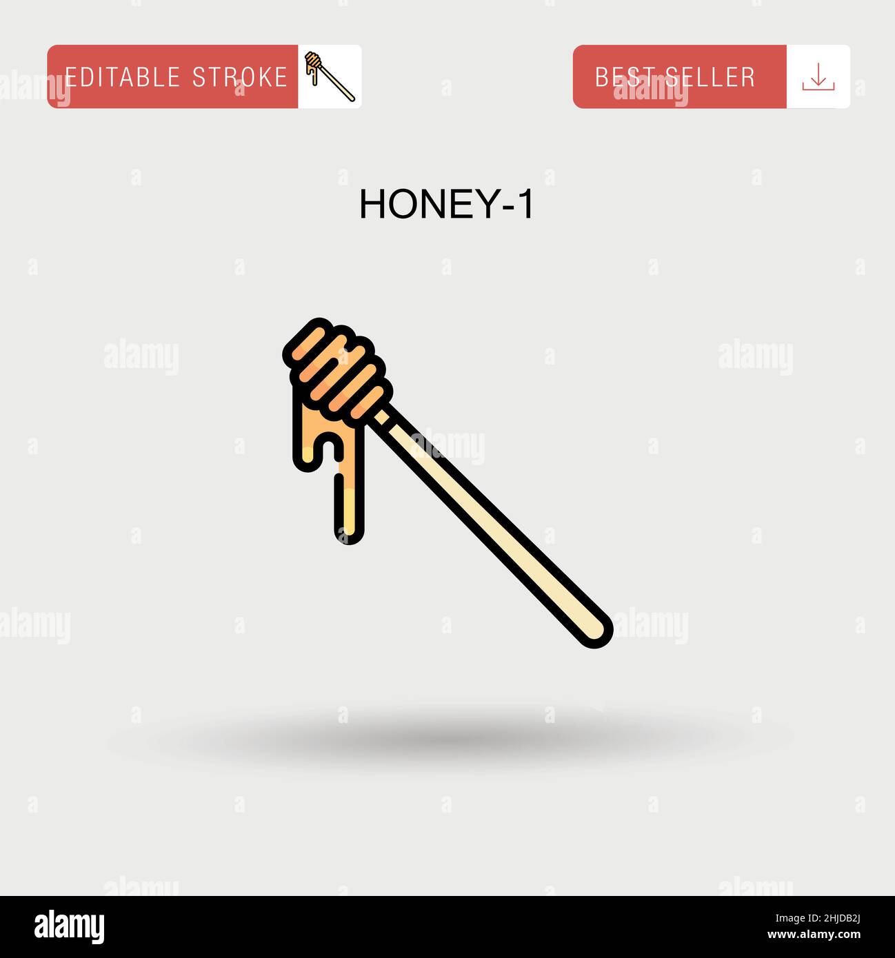 Simple honey dipper line Stock Vector Images - Alamy