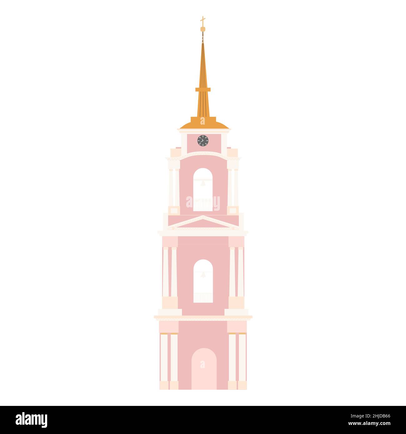 Medieval red tower church Stock Vector Images - Alamy