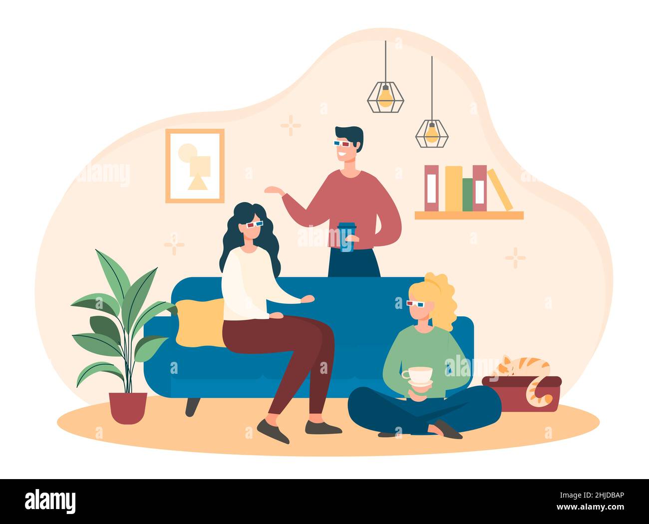 Best friends in room Stock Vector Image & Art - Alamy