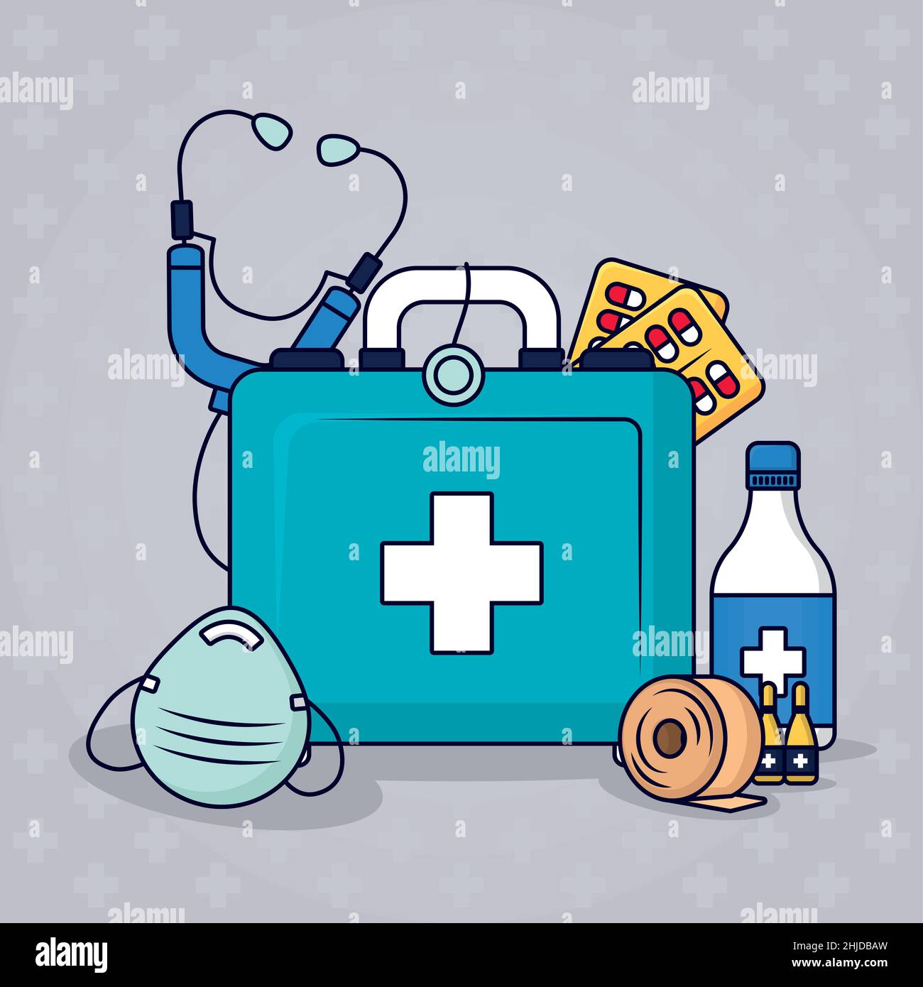 first aid box and tools illustration Stock Vector Image & Art - Alamy