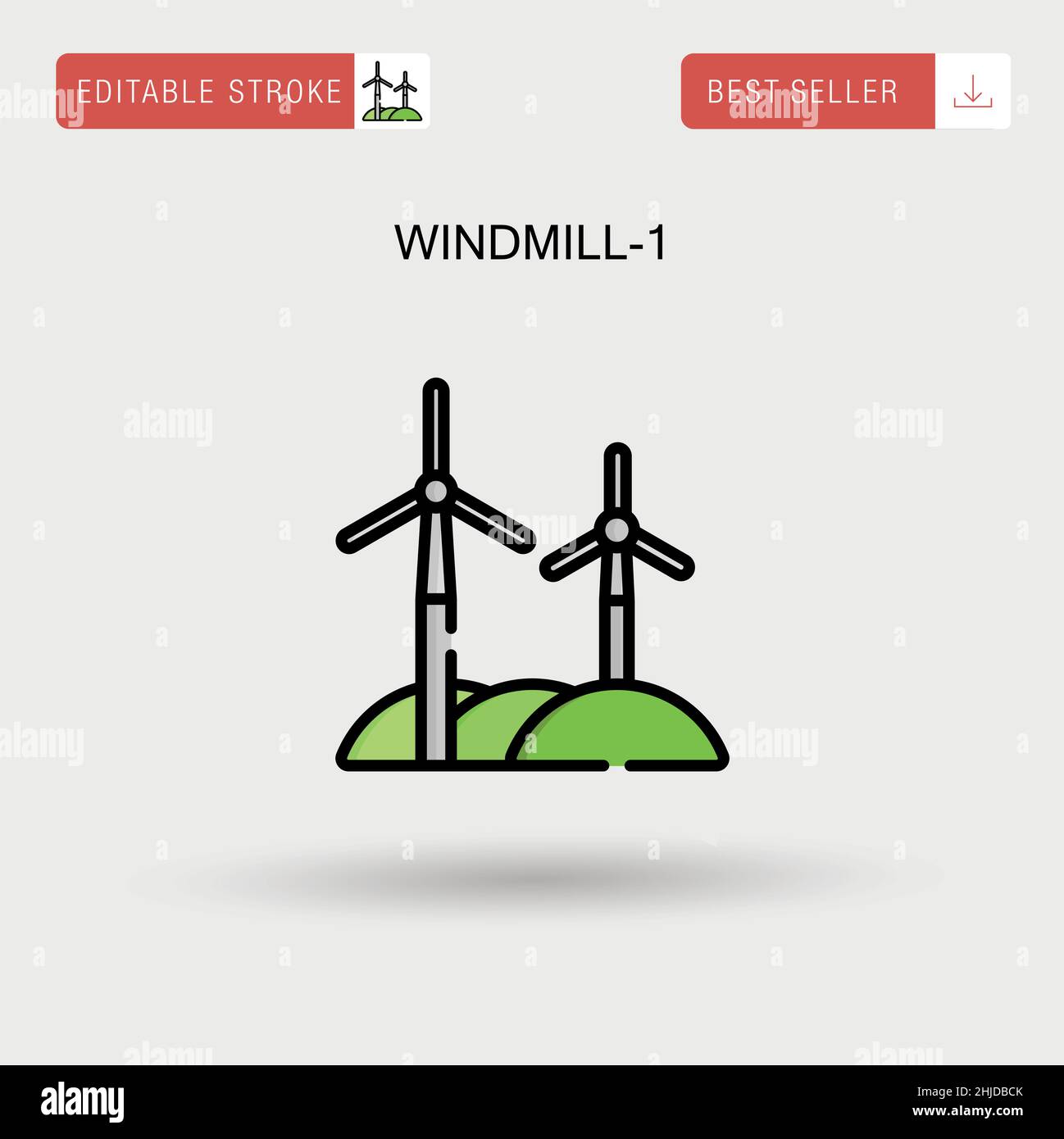 One wind turbine Stock Vector Images - Alamy