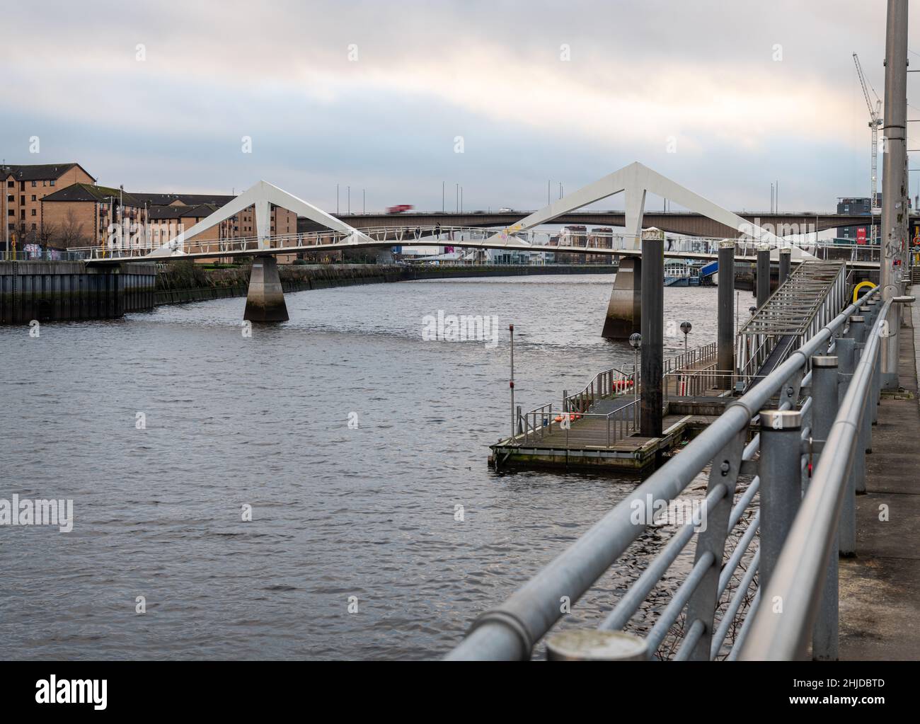 The Clyde Arc (also known as the Squinty Bridge) road bridge spanning ...