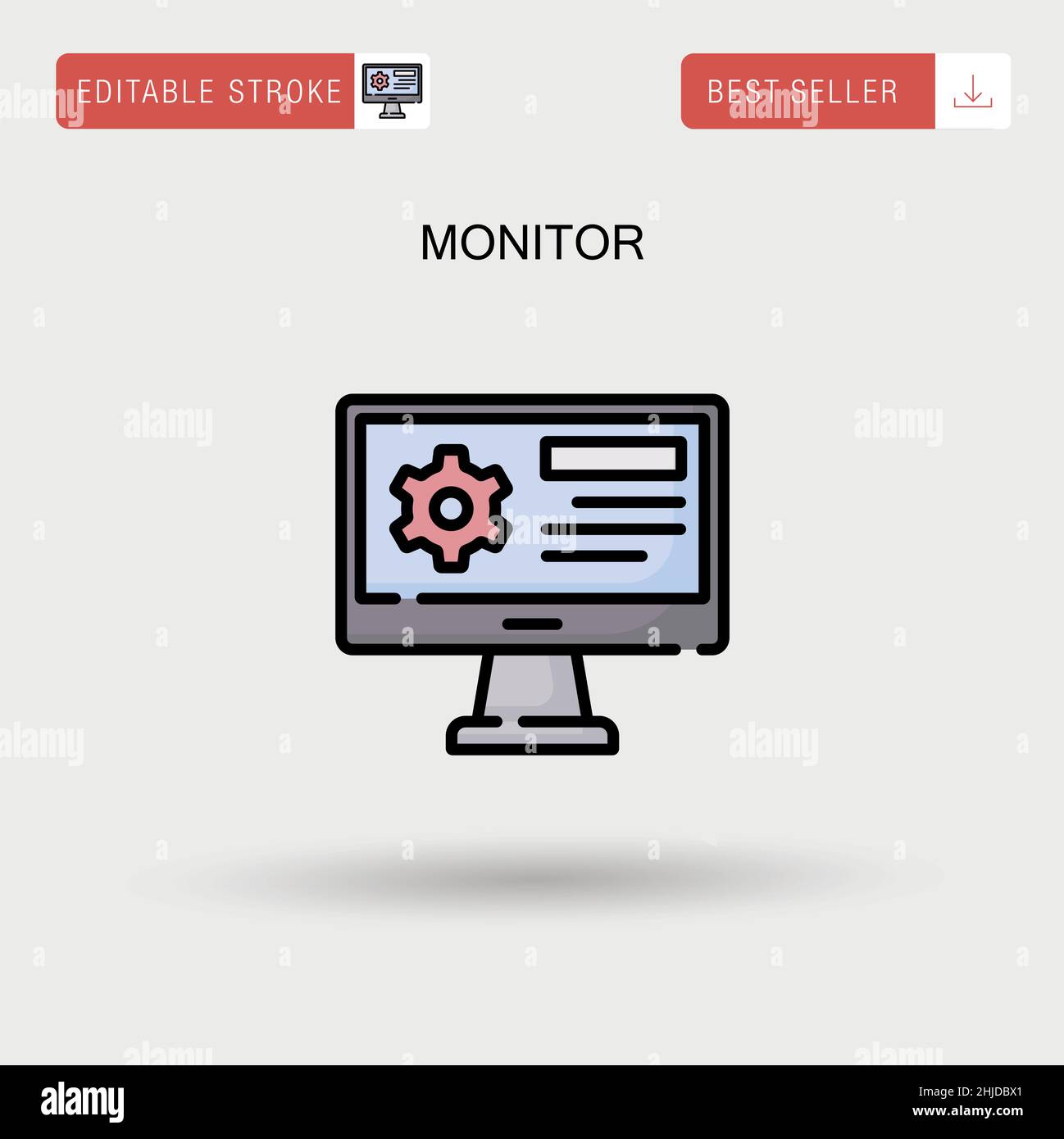 Black computer monitor screen icon Stock Vector Images - Alamy