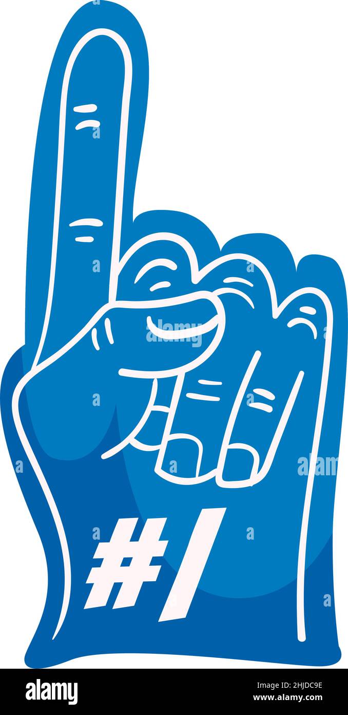 blue foam finger over white Stock Vector Image & Art - Alamy