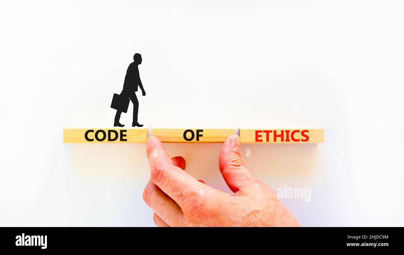 Code of ethics symbol. Concept words Code of ethics on wooden blocks on ...