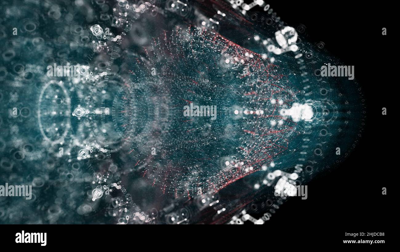 Jet engine x-ray transparent with particles Stock Photo - Alamy