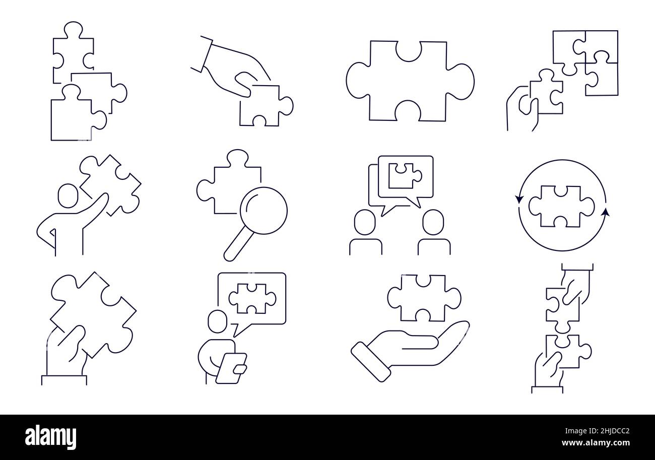 Set of puzzle icons Stock Vector Image & Art - Alamy