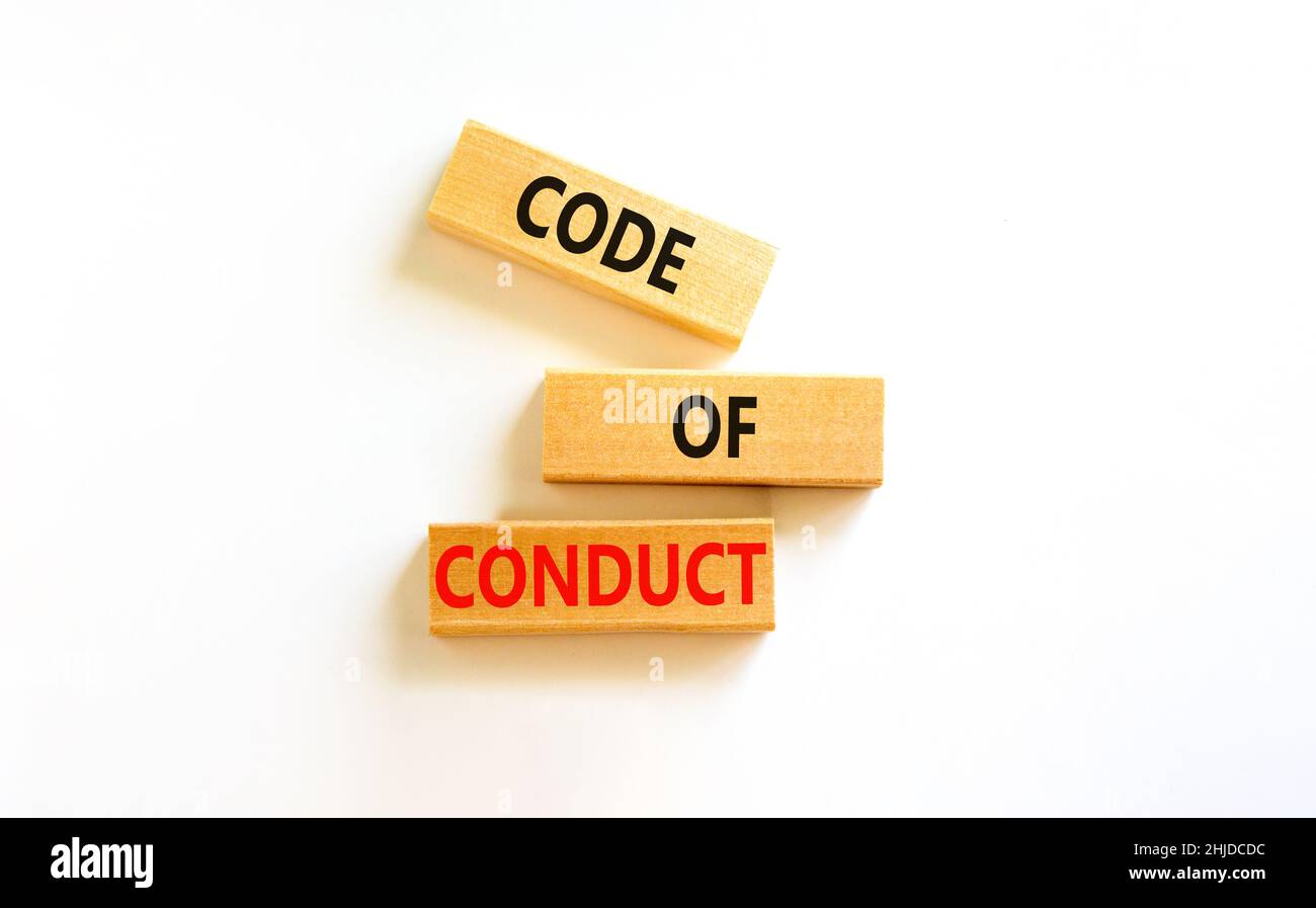 Code of conduct symbol. Concept words Code of conduct on wooden blocks ...