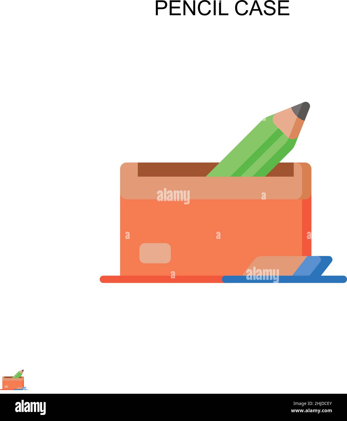 Pencil case Simple vector icon. Illustration symbol design template for ...