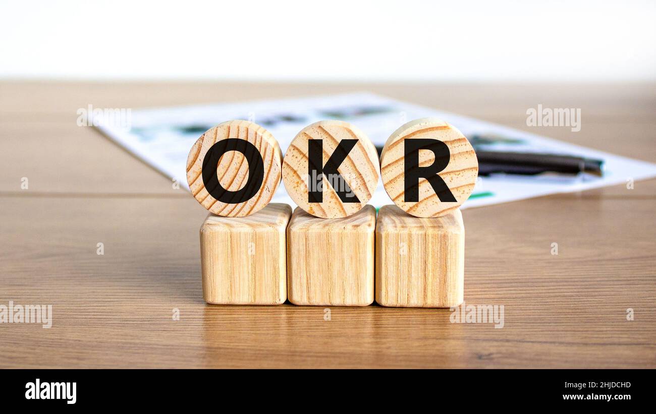 OKR, objectives and key results symbol. Concept words OKR objectives ...