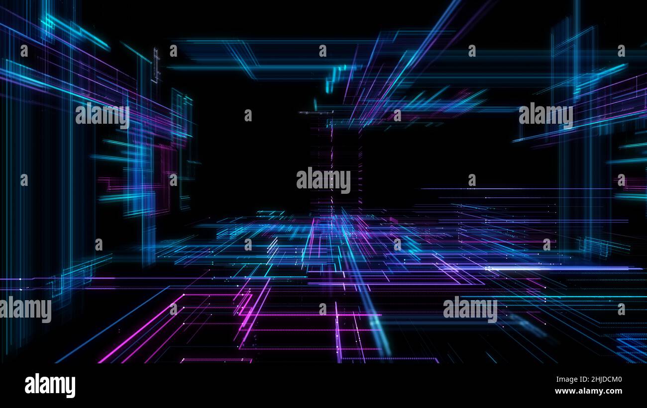 Digital Cyberspace with Particles. Techology background Stock Photo - Alamy