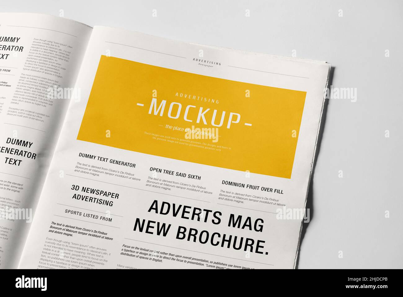 Newspaper Advertising Magazine Brochure Mockup 3D Rendering White ...