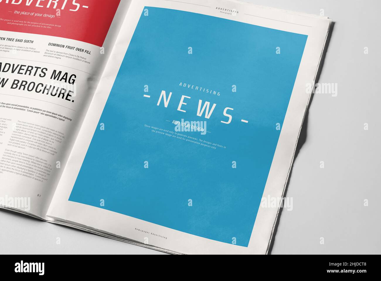 Newspaper Advertising Magazine Brochure Mockup 3D Rendering White ...