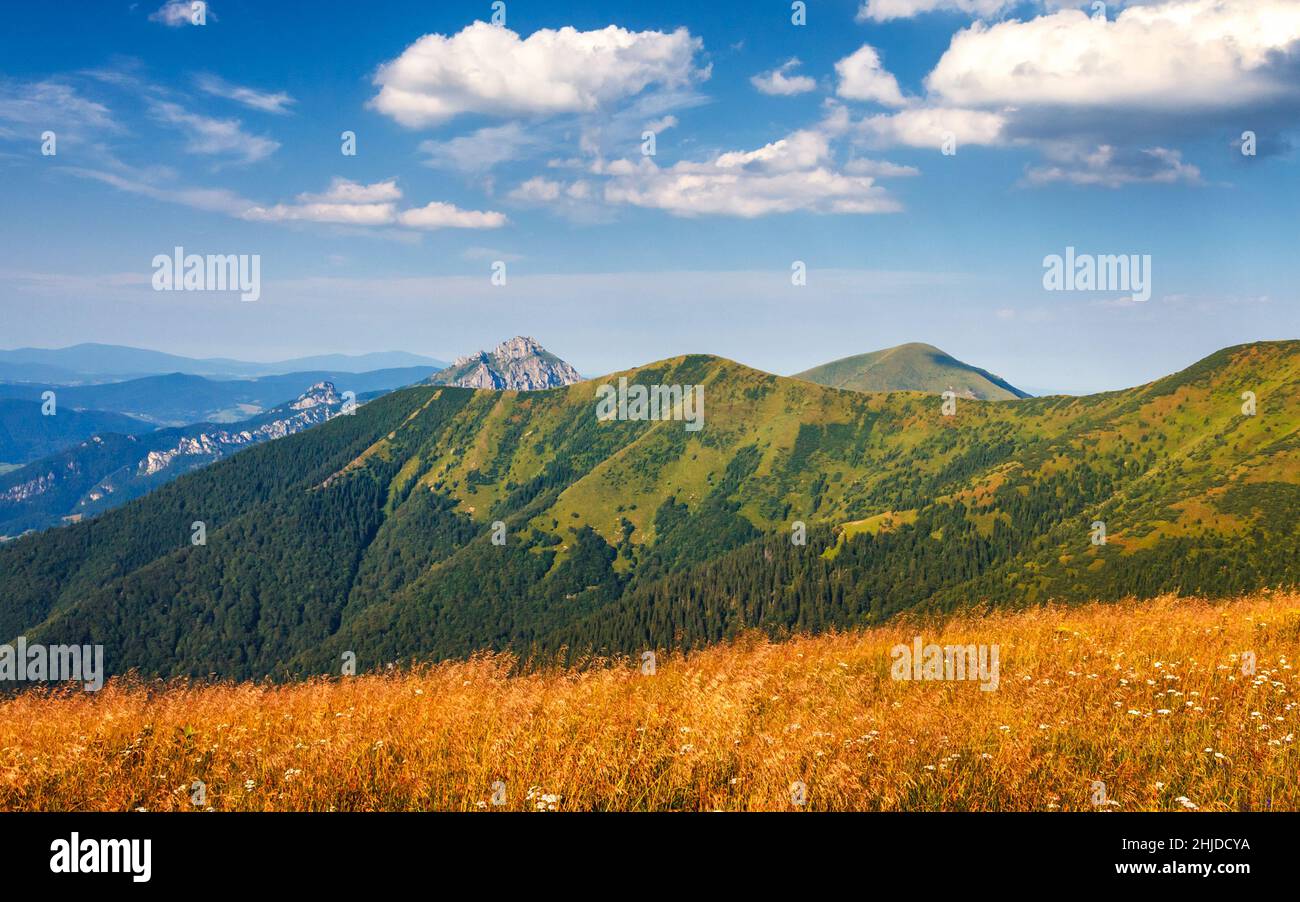 Mountain ridges in the Vratna valley in the national park Mala Fatra ...