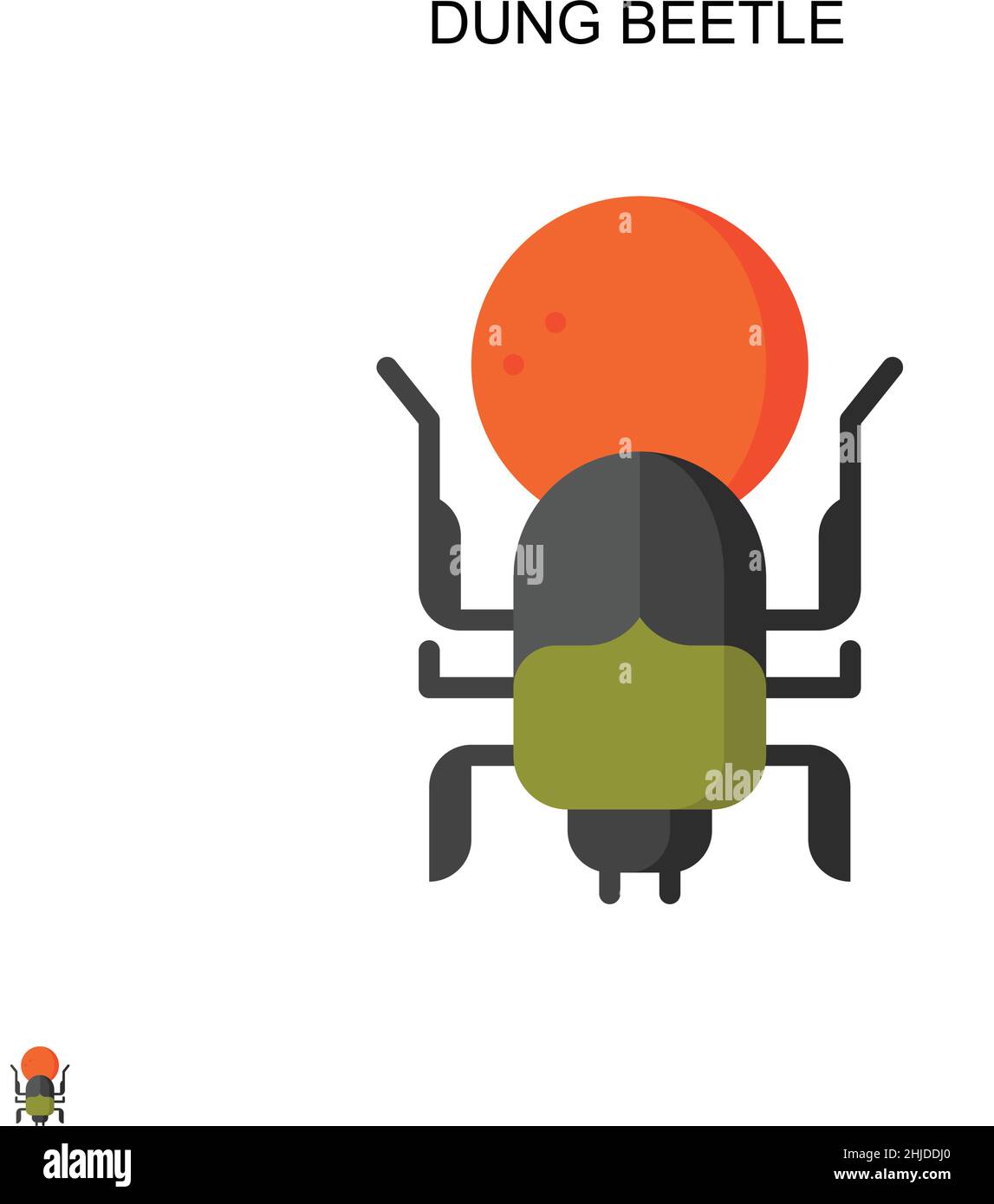 Dung beetle Simple vector icon. Illustration symbol design template for ...