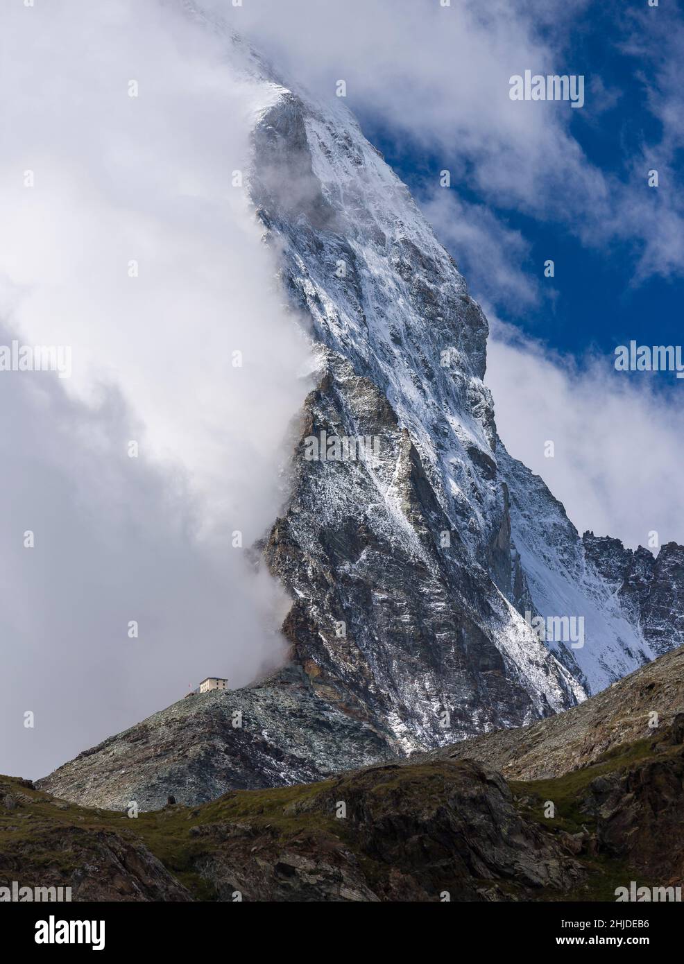 ZERMATT, SWITZERLAND - The Matterhorn, a mountain 4,470 meters (14,692 ...