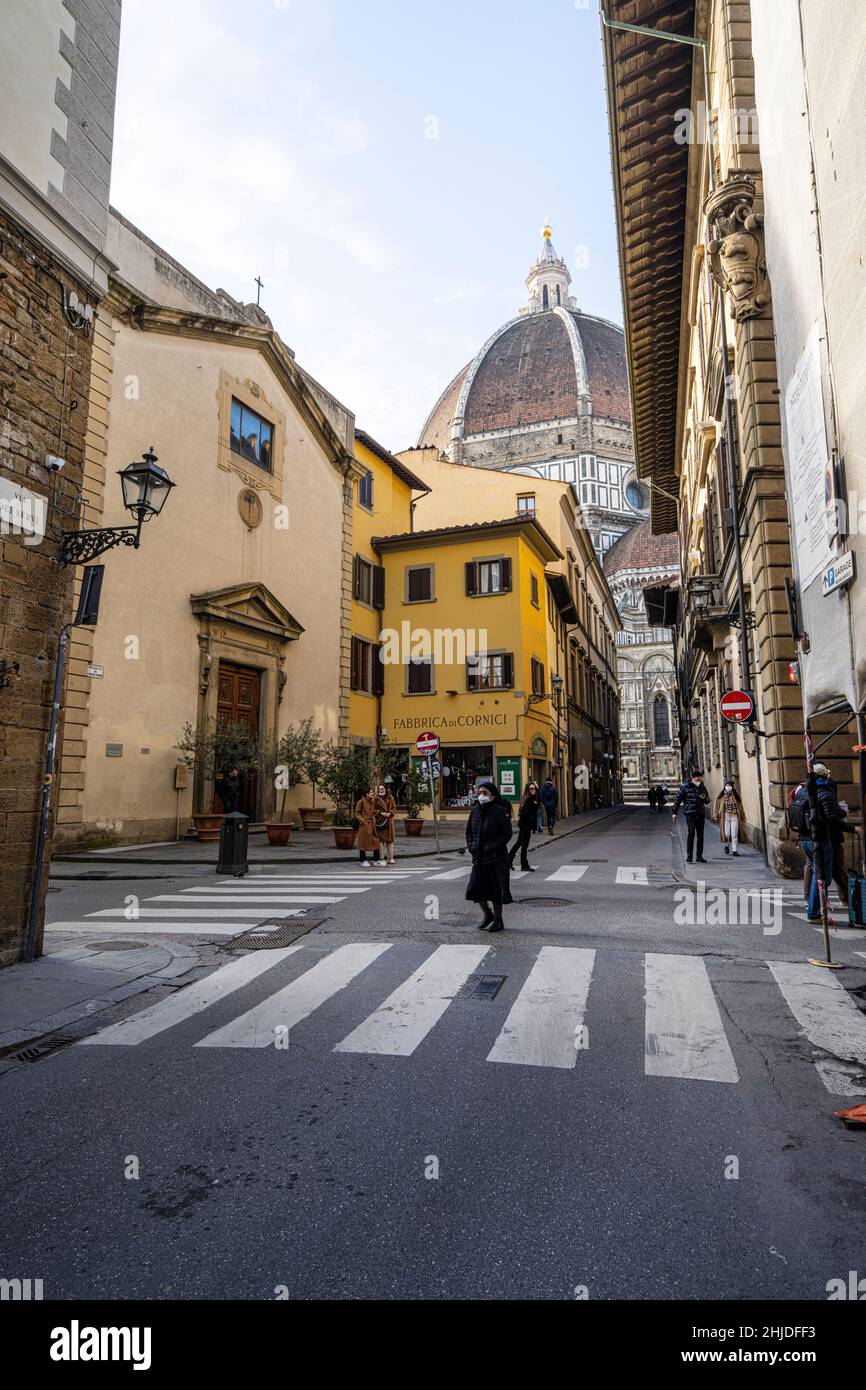 Florence, Italy. January 2022. external view of San Michele Arcangelo ...