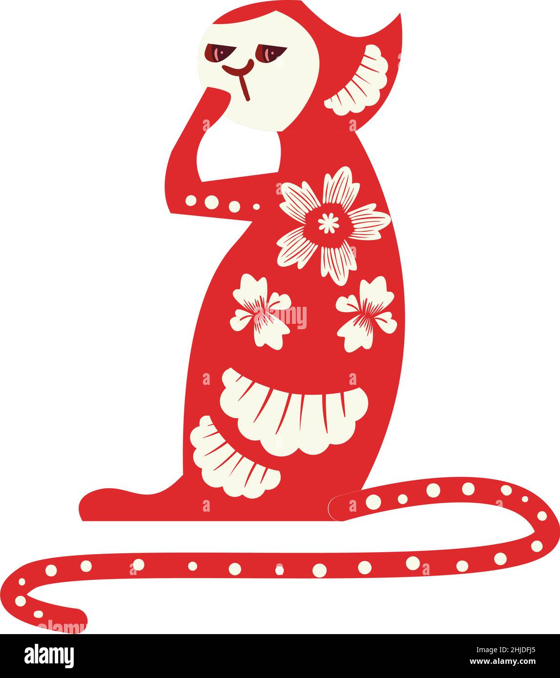 red chinese zodiac monkey over white Stock Vector Image & Art - Alamy