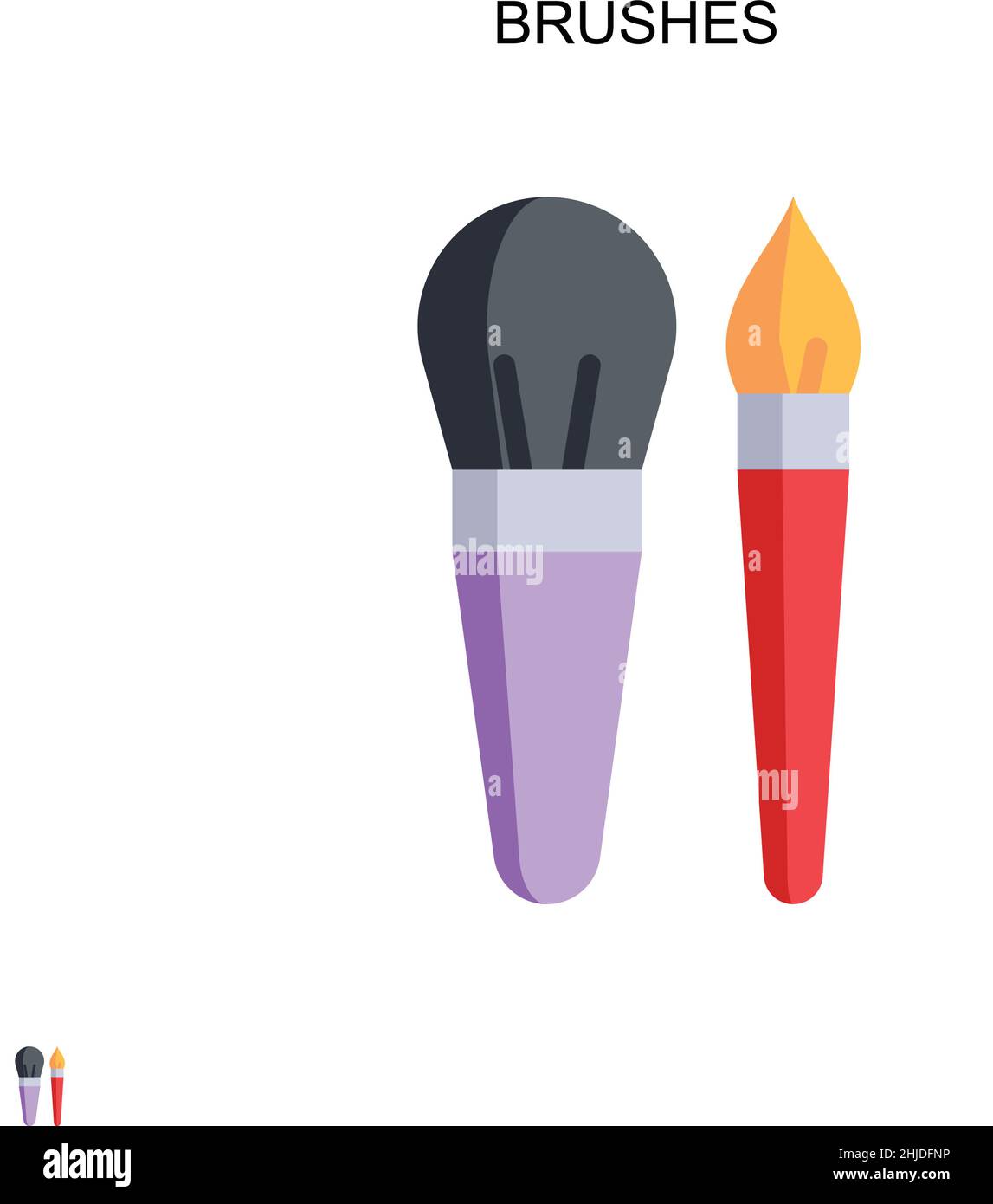 Brushes Simple vector icon. Illustration symbol design template for web ...