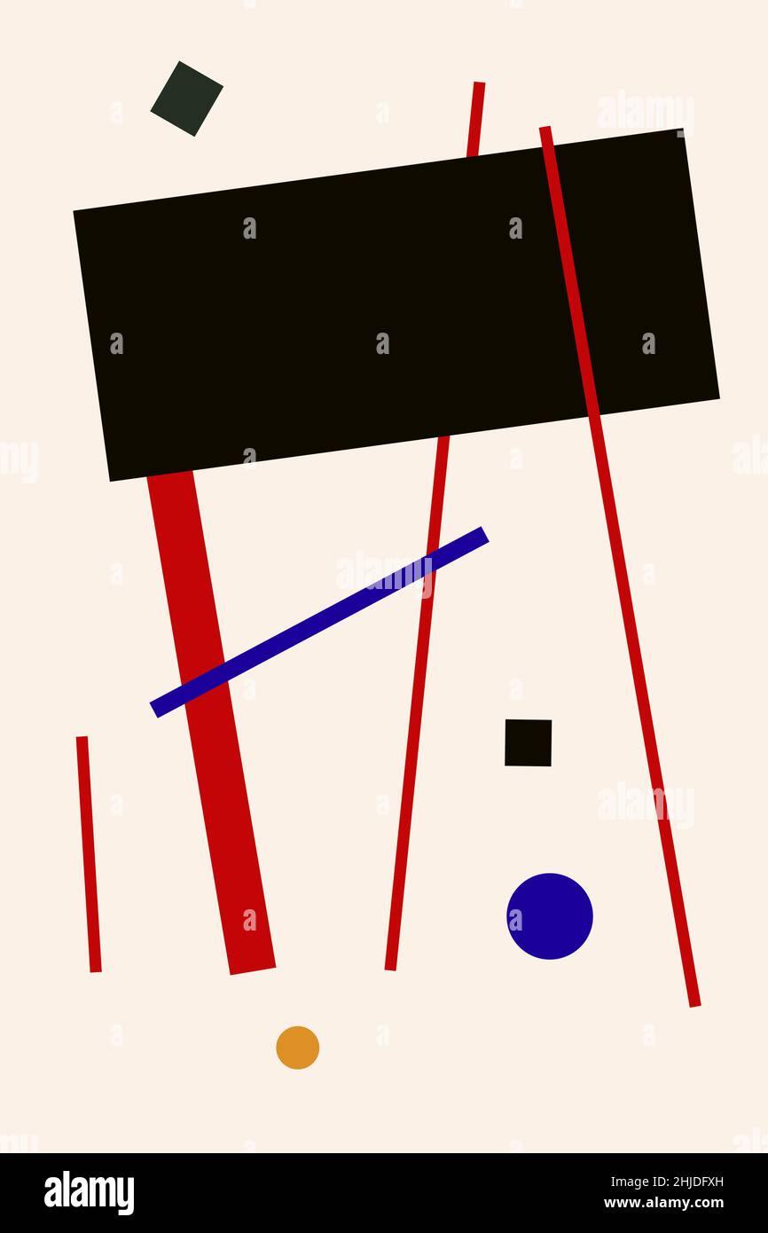 Suprematism composition, retro painting in suprematism style Stock ...
