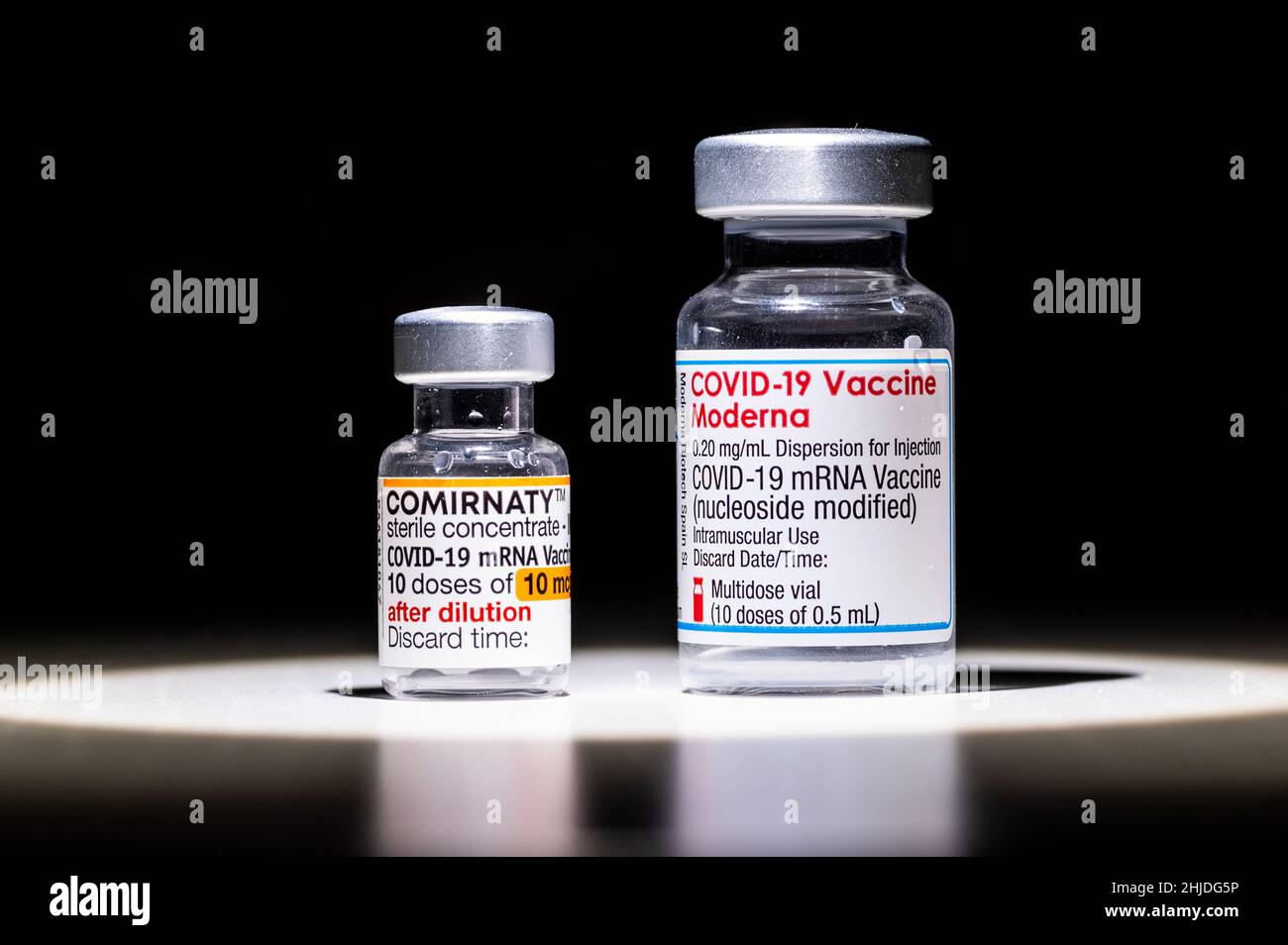 In this photo illustration a vial of COMIRNATY (Pfizer BioNTech) and a ...