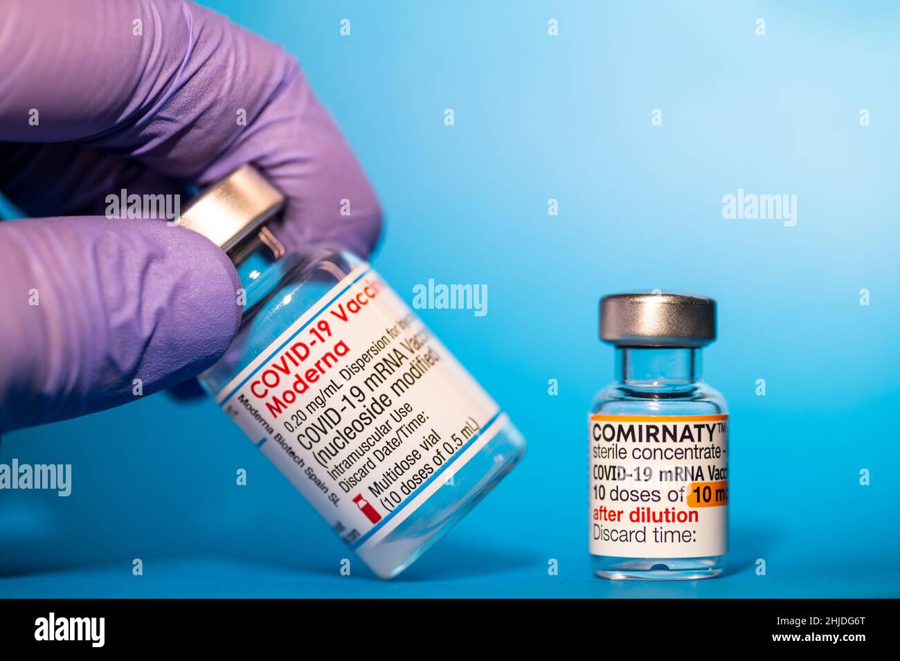 In this photo illustration a vial of COMIRNATY (Pfizer BioNTech) and a ...