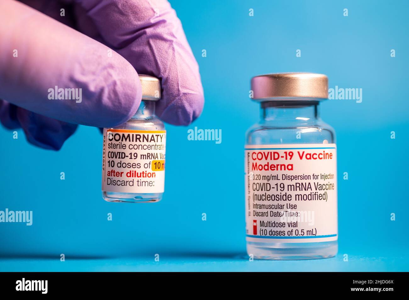 In this photo illustration a vial of COMIRNATY (Pfizer BioNTech) and a ...