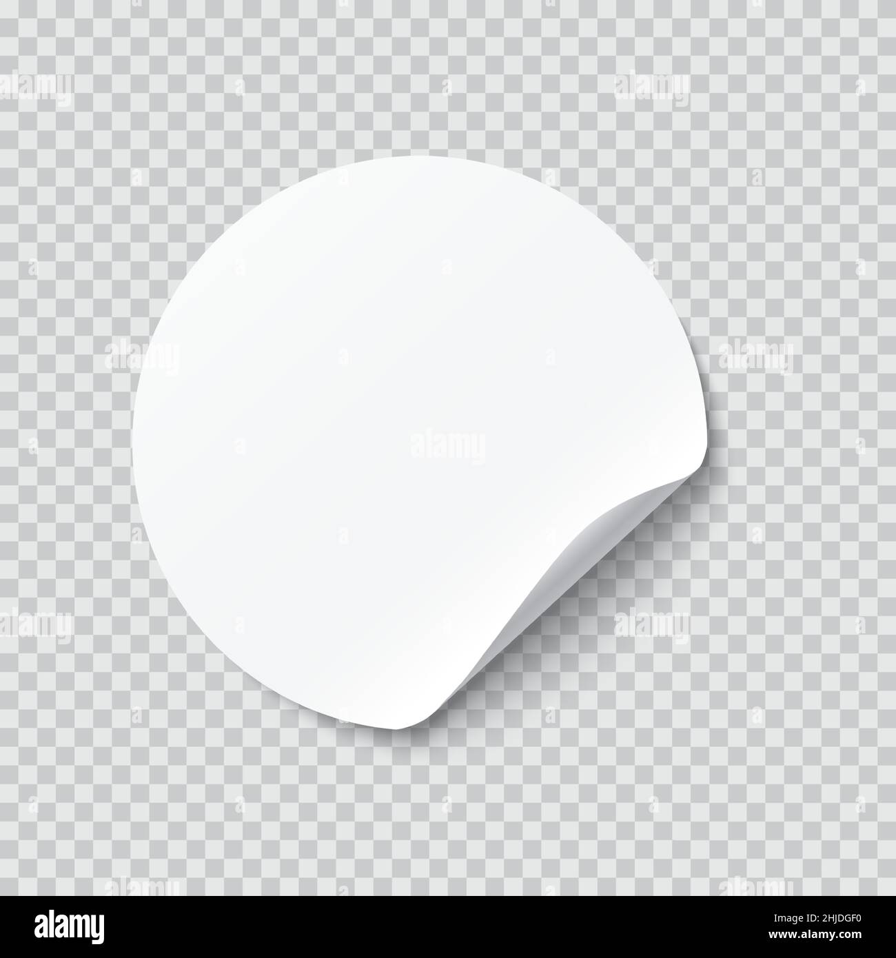 Round adhesive stickers with folded edge realistic vector mock up on ...