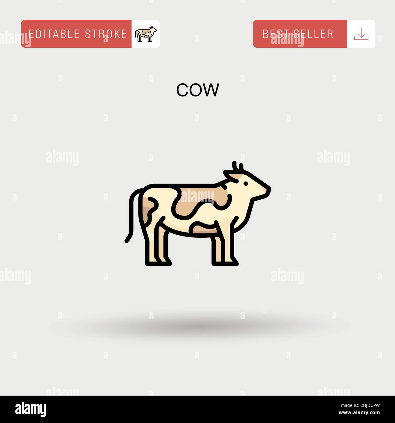 Cow Simple vector icon Stock Vector Image & Art - Alamy