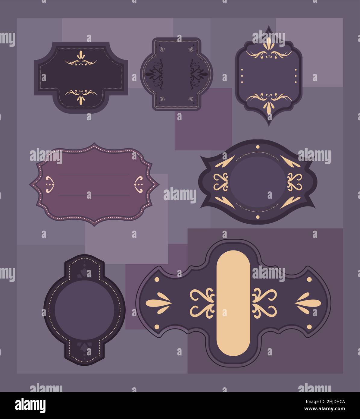 set of seven vintange signs Stock Vector Image & Art - Alamy