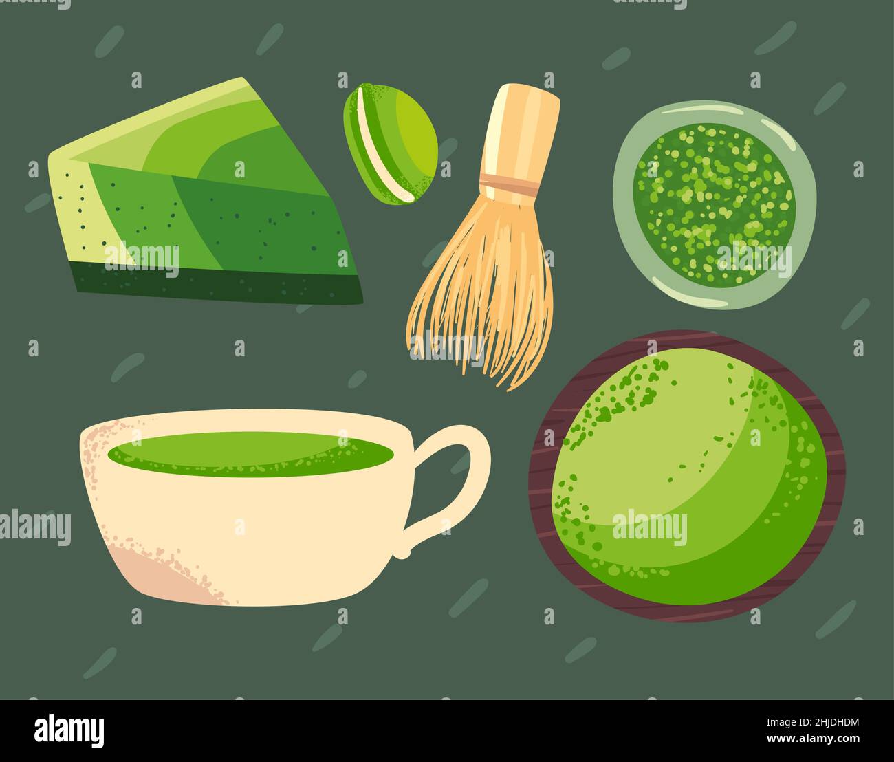 Matcha donut Stock Vector Images - Alamy