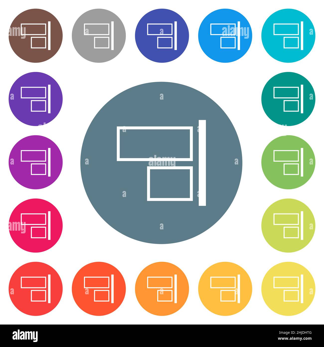 Align to right outline flat white icons on round color backgrounds. 17 background color ...