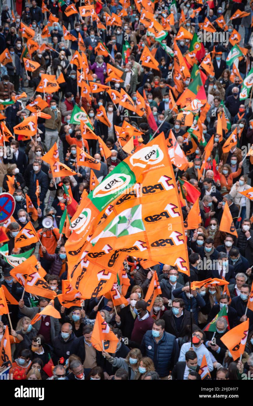 the social democratic party rally for the 2022 legislative elections in ...