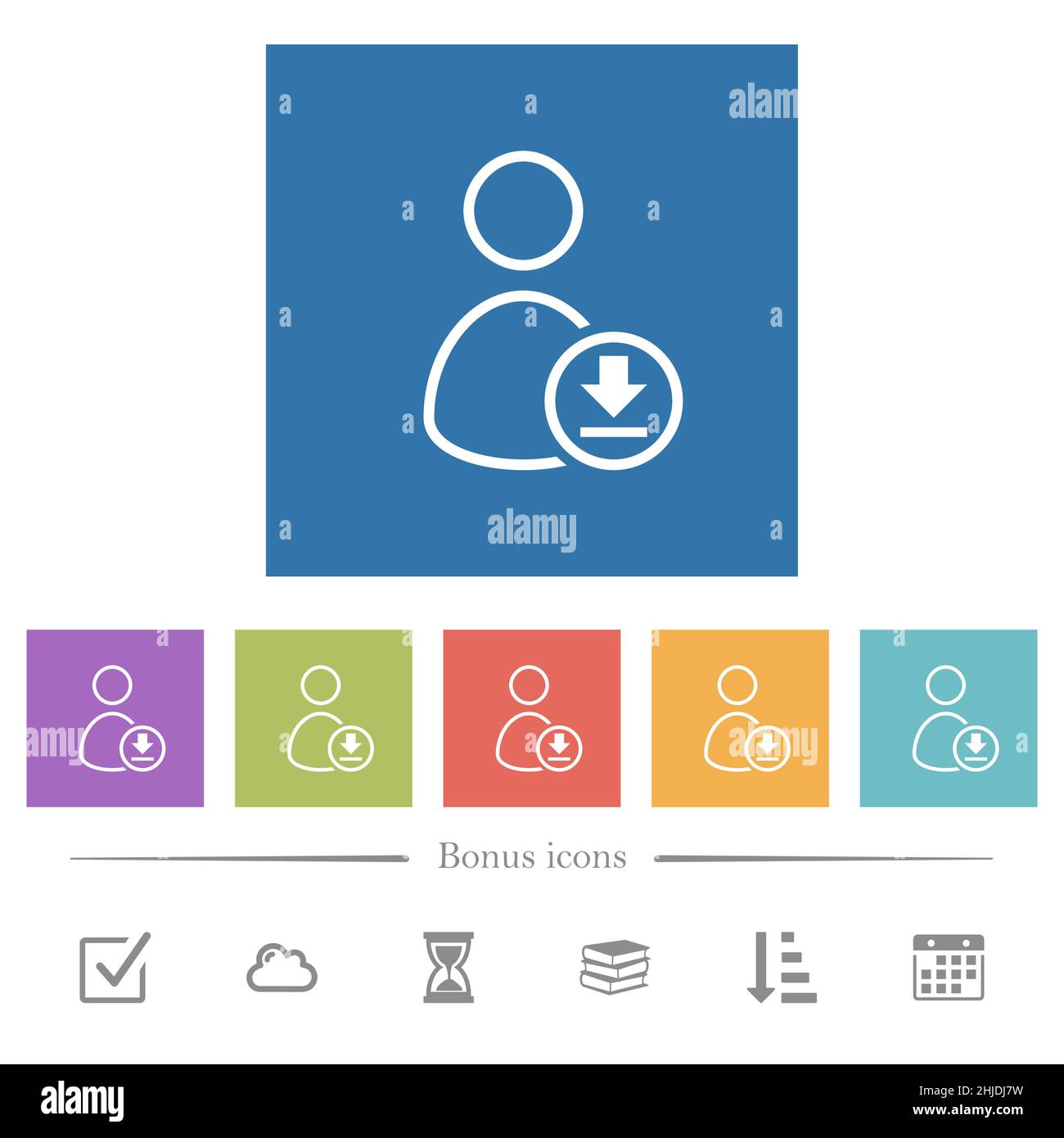 Download user account outline flat white icons in square backgrounds. 6 ...