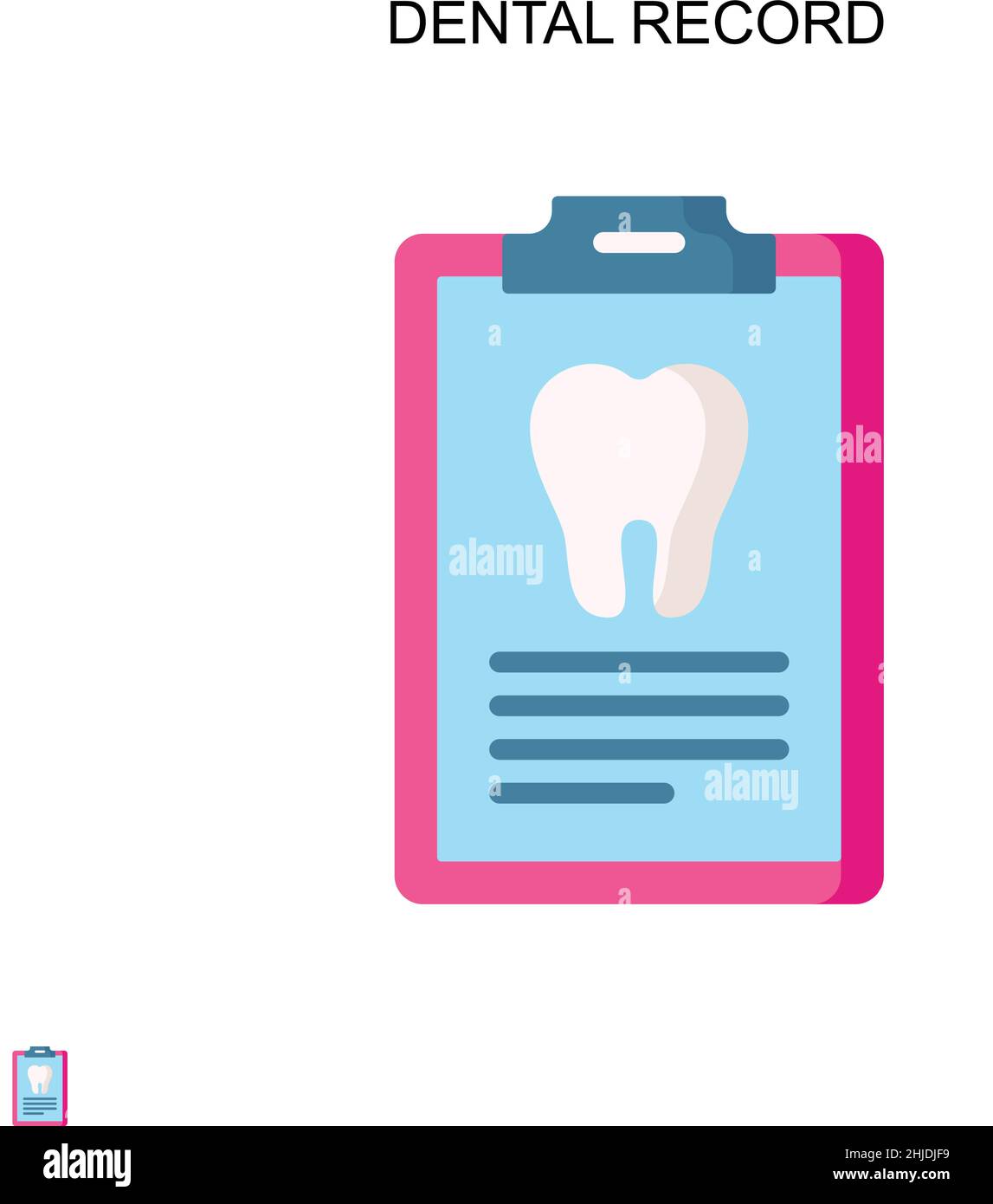 Dental record Simple vector icon. Illustration symbol design template ...