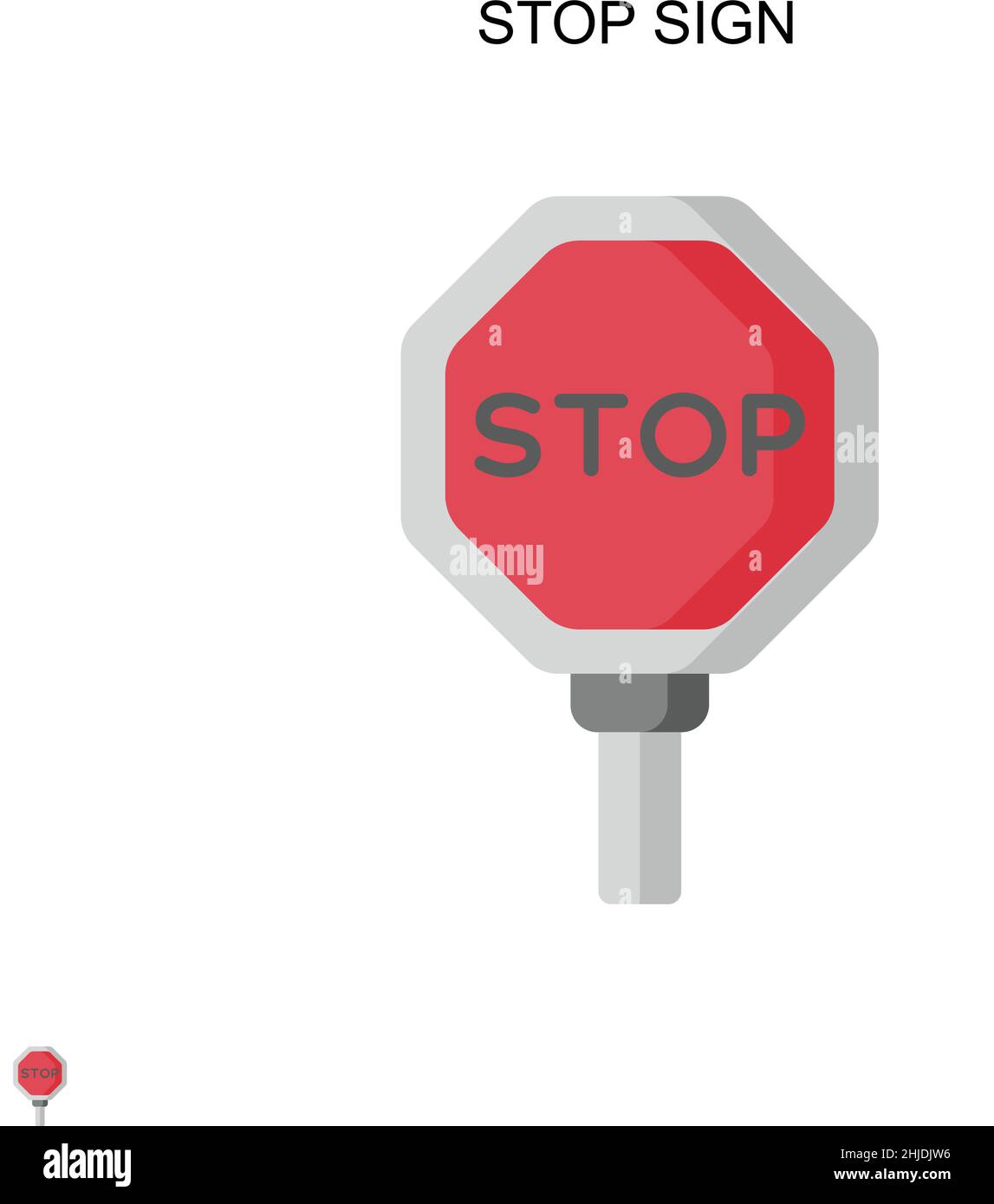 Stop sign Simple vector icon. Illustration symbol design template for ...