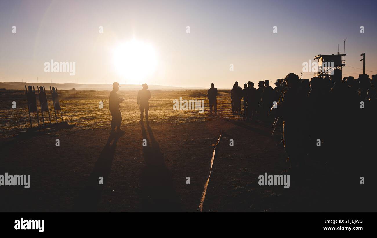 U.S. Marines receive a brief during the Depot Competition-In-Arms ...