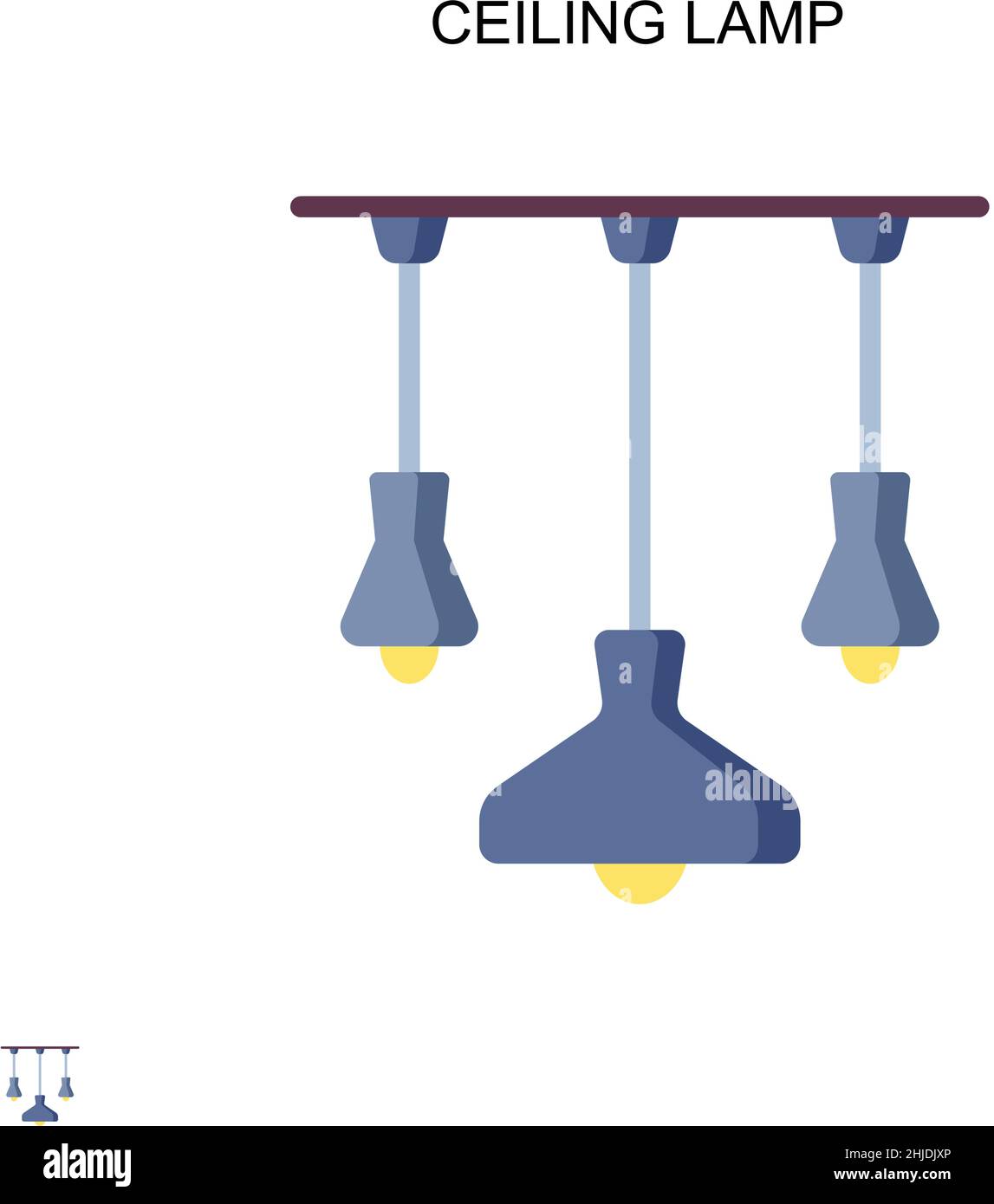 Ceiling lamp Simple vector icon. Illustration symbol design template ...