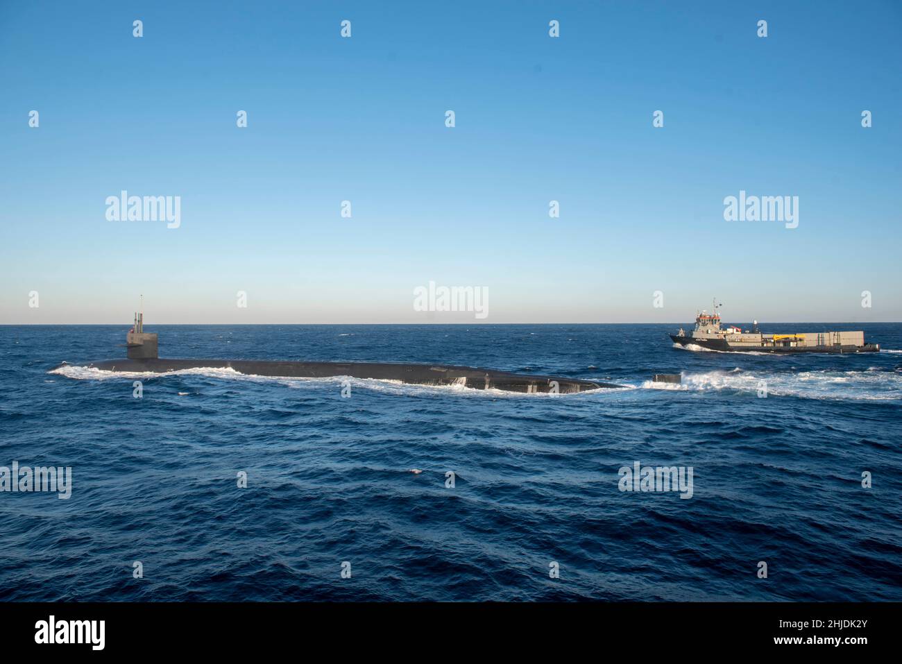 ATLANTIC OCEAN (Jan. 24, 2022) USNS Black Powder supports the Ohio ...