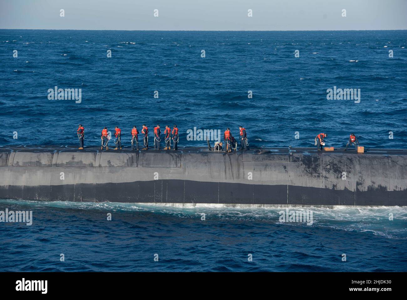 ATLANTIC OCEAN (Jan. 24, 2022) Sailors assigned to the Blue Crew of the ...