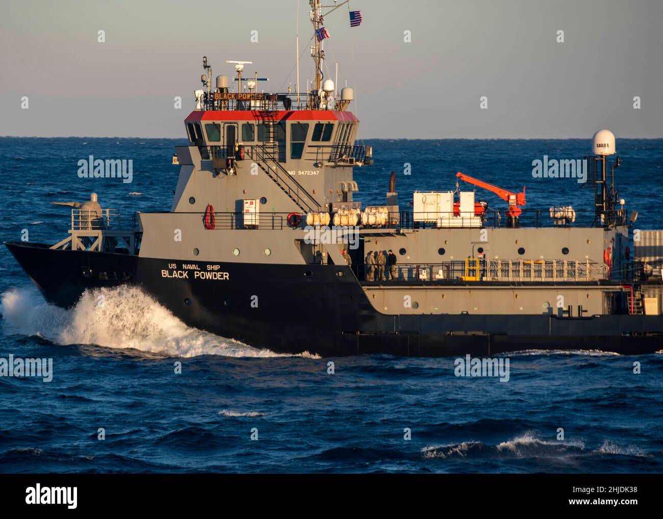 ATLANTIC OCEAN (Jan. 24, 2022) USNS Black Powder supports the Ohio ...