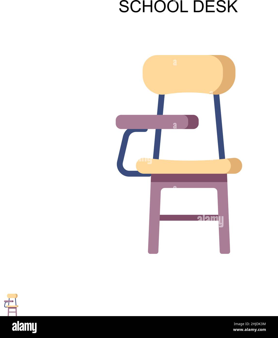 School desk Simple vector icon. Illustration symbol design template for ...