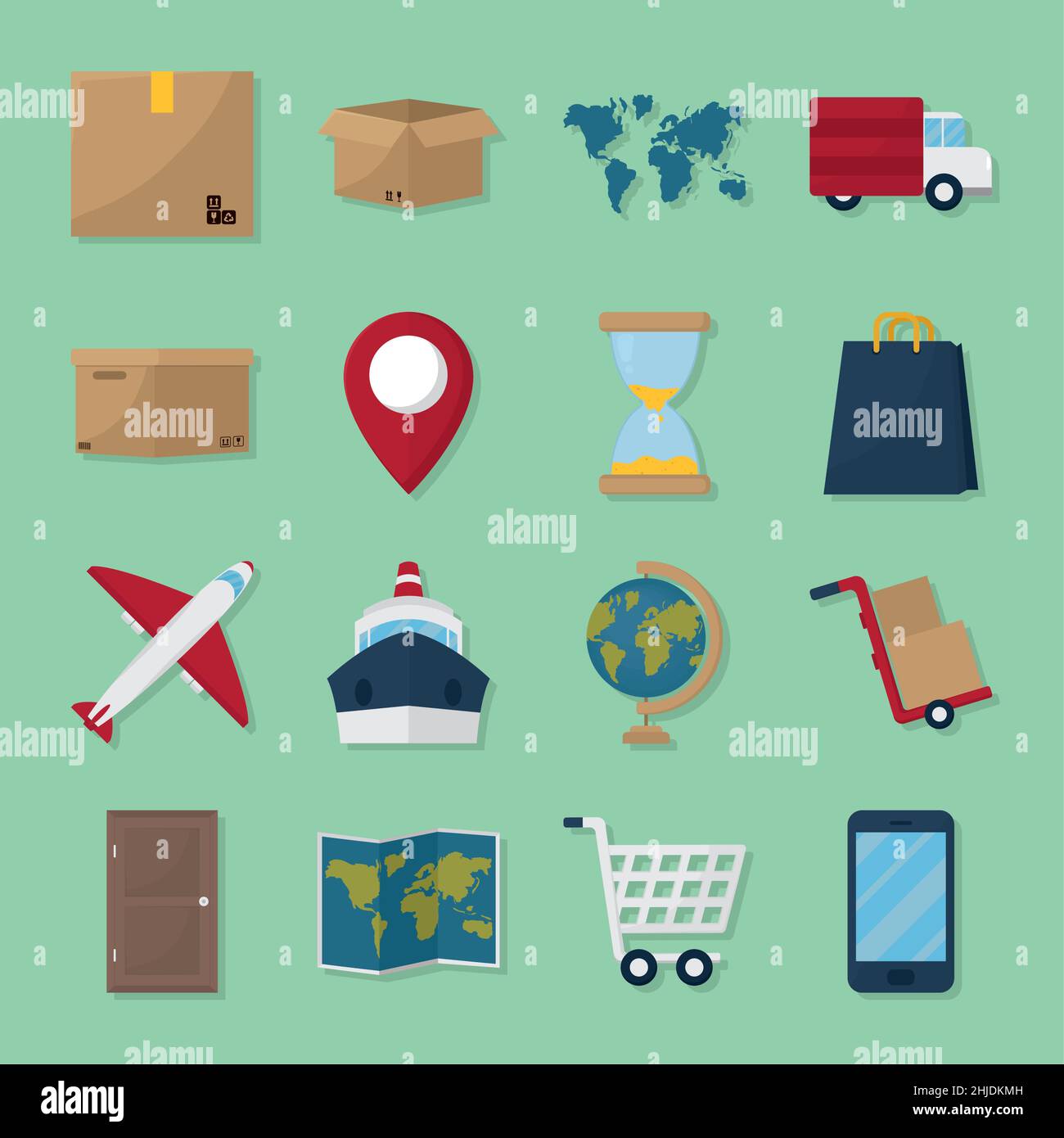 Delivery logistics smartphone boxes Stock Vector Images - Alamy