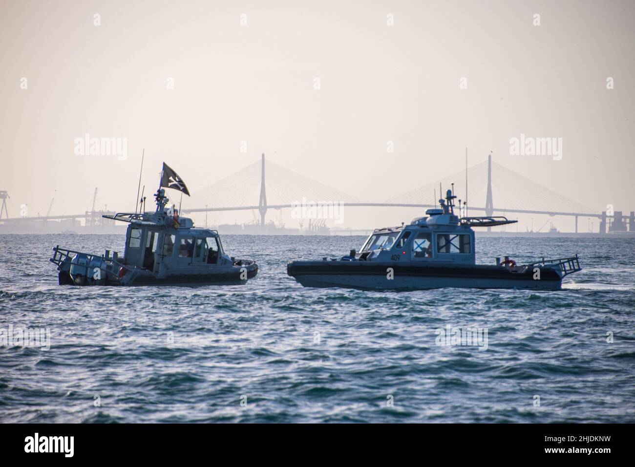 NAVAL STATION ROTA, Spain (Jan. 27, 2022) Sailors aboard a harbor ...